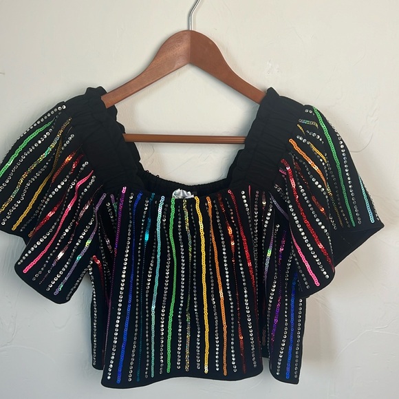 QUEEN OF SPARKLES | Tops | Queen Of Sparkles Rainbow Sequin Top | Poshmark